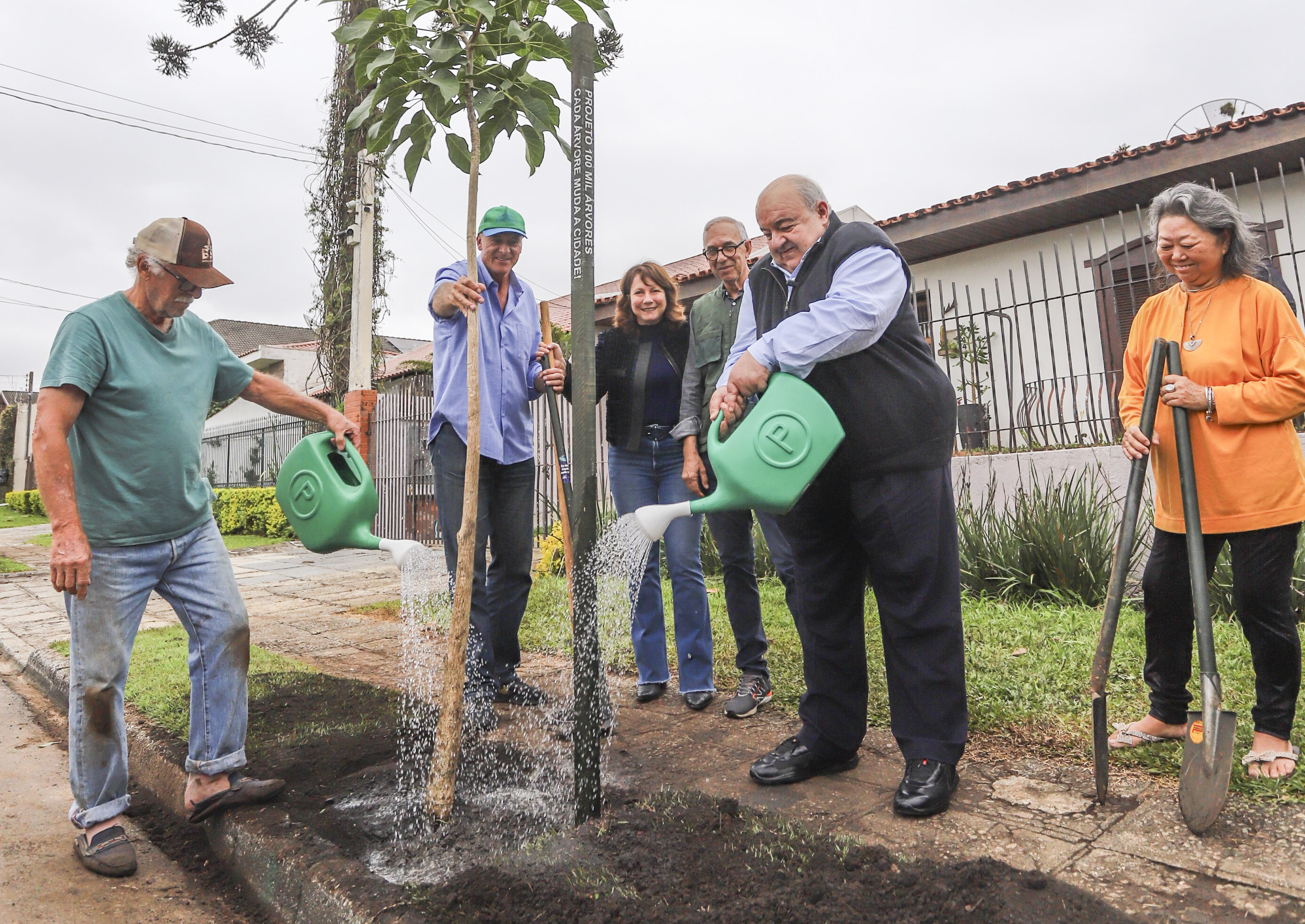 Greca acompanha o plantio de árvores no entorno da Victor Ferreira do ...